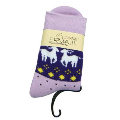 China Comfortable christmas deer patterned design cotton dress socks for women for sale