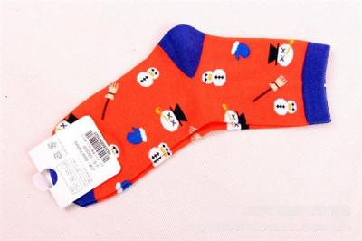China Cheap wholesale korean christmas style cotton socks in lower calf length for women for sale
