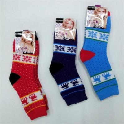 China 2015 Hot selling christmas deer patterned design winter cotton socks for women for sale