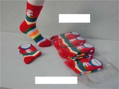 China Colorful fashion christmas design winter AZO-free cotton socks for women for sale
