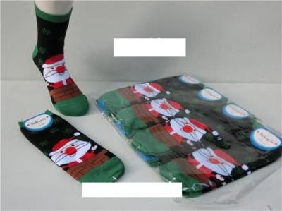 China Breathable lovely cartoon christmas design winter AZO-free cotton socks for women for sale