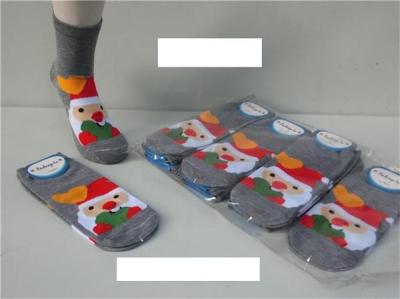 China Anti-pilling lovely cartoon christmas design winter breathable cotton socks for women for sale