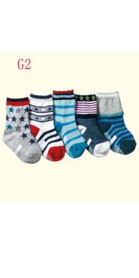 China Latest design knitted AZO-free terry cotton boys socks for sale