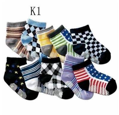 China Colorful design knitted terry cotton boys socks in high quality for sale