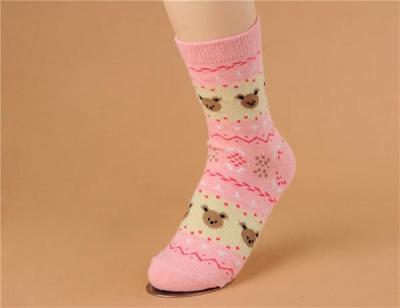 China Anti-slip classic christmas patterned design comfortable winter wool dress socks for women for sale