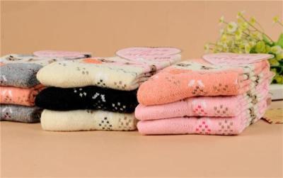 China High quality classic christmas patterned design winter wool dress socks for women for sale