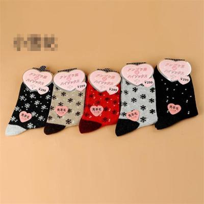 China High warmth classic christmas patterned design winter wool dress socks for women for sale