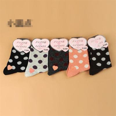 China Cheap classic christmas patterned design custom winter wool dress socks for women for sale