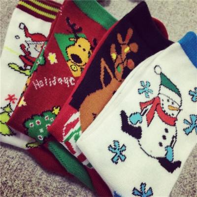 China Promotional cheap cute christmas patterned design eco-friendly cotton socks for women for sale