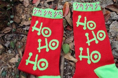 China OEM fancy cartoon christmas patterned design supersoft cotton dress socks in high warmth for sale
