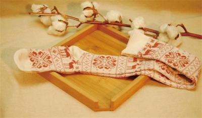 China Vintage style classic christmas deer patterned design pure cotton winter thick dress socks for sale