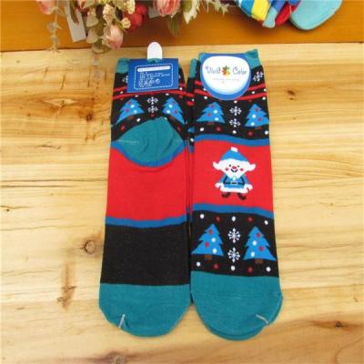China Colorful cartoon christmas patterned design supersoft cotton nylon spandex socks for women for sale
