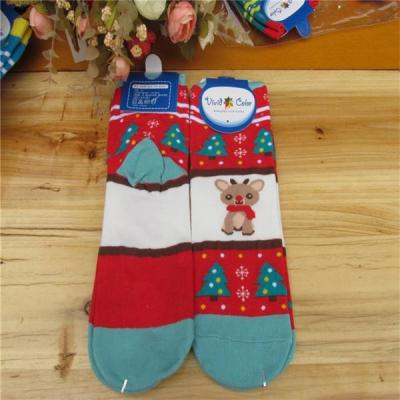 China Hot selling cartoon christmas patterned design cozy cotton AZO-free casual socks for women for sale