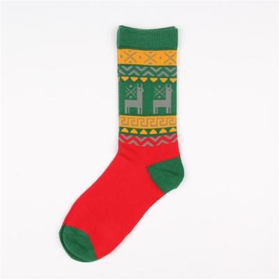 China Customized christmas deer patterned design winter thick OEM cotton dress socks for sale