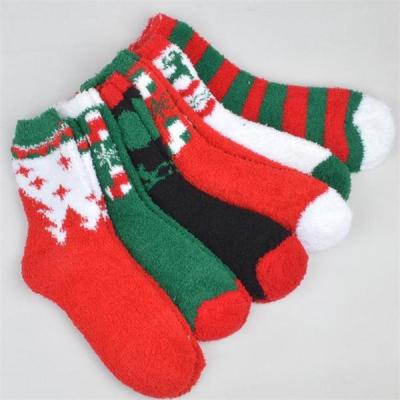 China High quality fancy jacquard women's coral fleece thick socks in high warmth for promotion for sale