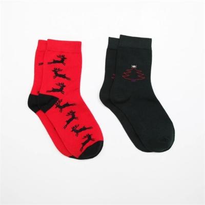 China Hot selling jacquard christmas deer patterned design OEM winter cotton socks for women for sale