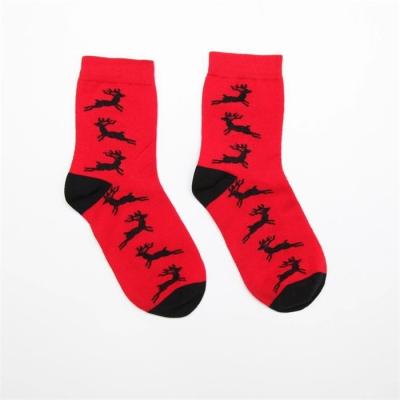 China Elegant plain color jacquard christmas design OEM winter thick cotton socks for women for sale