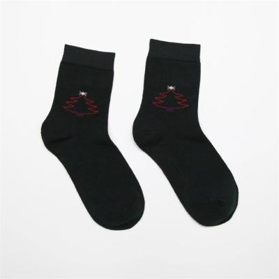 China Promotional jacquard christmas design AZO-free thick breathable cotton socks for women for sale