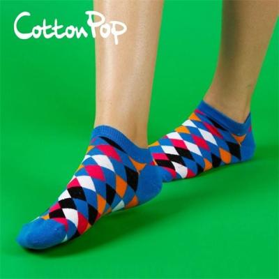 China Trendy colorful OEM argyle ankle suit socks in customized design for women for sale