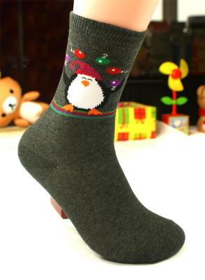 China Vivid jacquard cartoon christmas patterned design thick winter cotton socks for women for sale