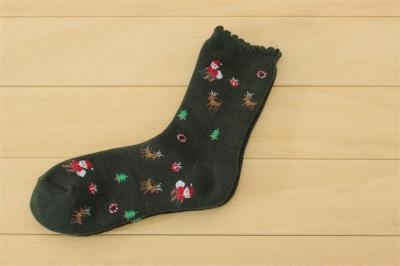 China Popular cute cartoon christmas patterned design high quality cotton dress socks for women for sale
