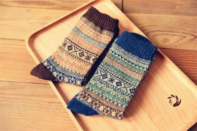 China 2015 Hot selling christmas patterned design high warmth supersoft wool socks for women for sale