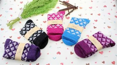China Classic christmas patterned design customized factory cozy wool dress hosiery for women for sale