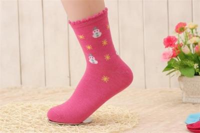 China Fancy cute cartoon christmas patterned design thick AZO-free cotton dress socks for women for sale