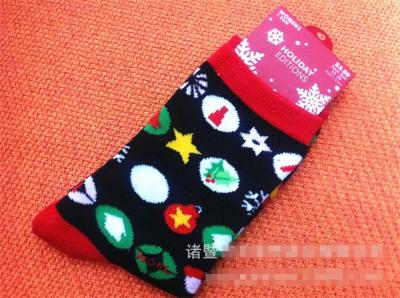 China Promotional cute cartoon christmas patterned design eco-friendly cozy winter cotton socks for sale