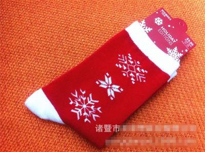 China 2015 Hot selling wholesale christmas maple leaf patterned design cozy winter cotton socks for sale
