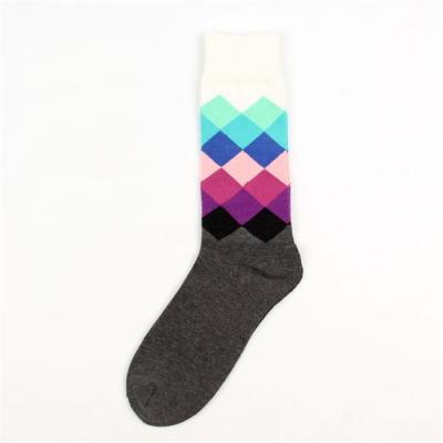 China 2016 Popular colorful fancy rainbow design mid-calf length spring dress socks for men for sale