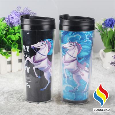 China Reusable Cold Color Change Round Ball Shape 450ml Custom Plastic Cup With Straw for sale