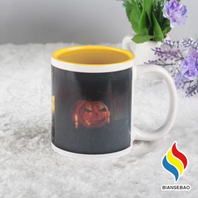 China Laser Engraving Coffee Mug, Ceramic Mug with Laser Engraved Christmas Pattern for sale