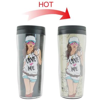 China Custom Printing Logo Double Wall Paper Coffee Cup with Plastic Lids for Drink for sale