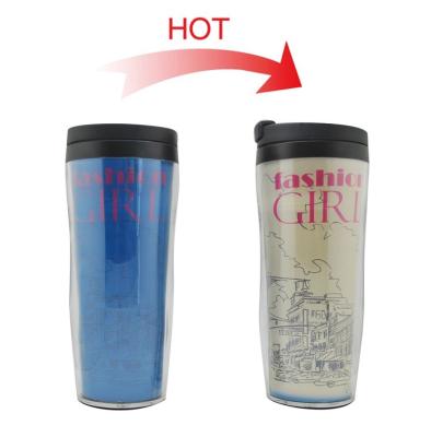 China Promotion and Premiums Beehive Design Insulated Double Wall Plastic Cup with Straw for sale