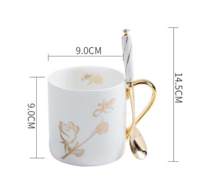 China Supplying from stock Wholesale Porcelain Mug Golden Rim White Ceramic Mug Cup Fine Bone China for sale