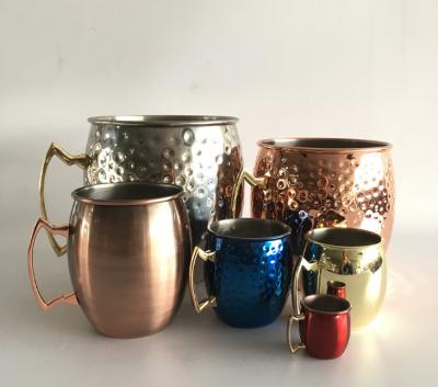 China Stainless steel beer mug Factory direct custom Moscow mule cup Drum coffee cocktail mug for sale