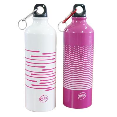 China 1ltr Aluminium sports water bottle Aluminium Drinking Water Bottle Screw Cap and Carabineer Sports Hiking for sale