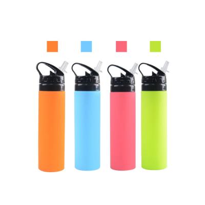 China Collapsible Silicone Water Bottle BPA Free 650ML Foldable Sports New for sale