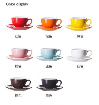 China Wholesale custom colorful 150ml small espresso ceramic coffee cup and saucer set for sale
