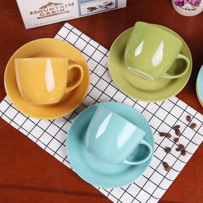 China customized promotion ceramic tea cup set and porcelain ceramic espresso coffee cup and saucer set for sale