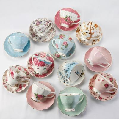 China Coffee cup set European bone china English afternoon tea set coffee cup dish black tea cup ceramic manufacturers for sale