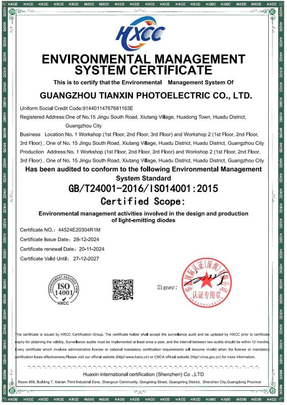 SGS - GUANGZHOU TIANXIN PHOTOELECTRIC CO., LTD