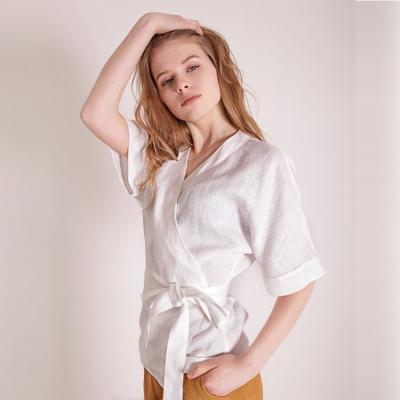 China Fashionable Women Linen Blouse for sale