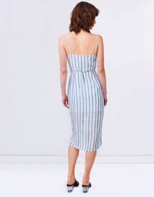 China 2018 Summer Linen Fabric Slip Wrap Dress Ladies for sale