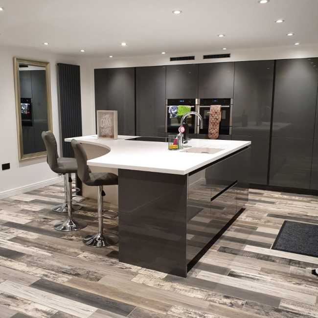 Acrylic finished kitchen cabinet