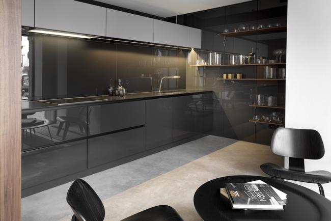 Resin finished kitchen cabinet