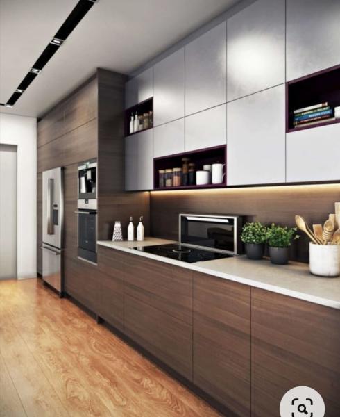 Quality Italian Style Melamine Kitchen Cabinet Modern Grey Kitchen Cabinets for sale