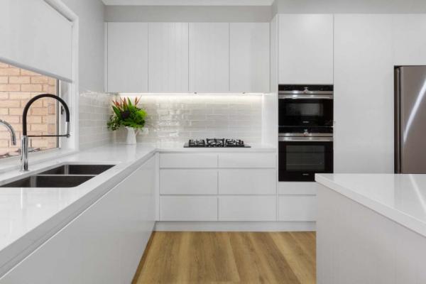 Quality Italian Style Melamine Kitchen Cabinet Modern Grey Kitchen Cabinets for sale