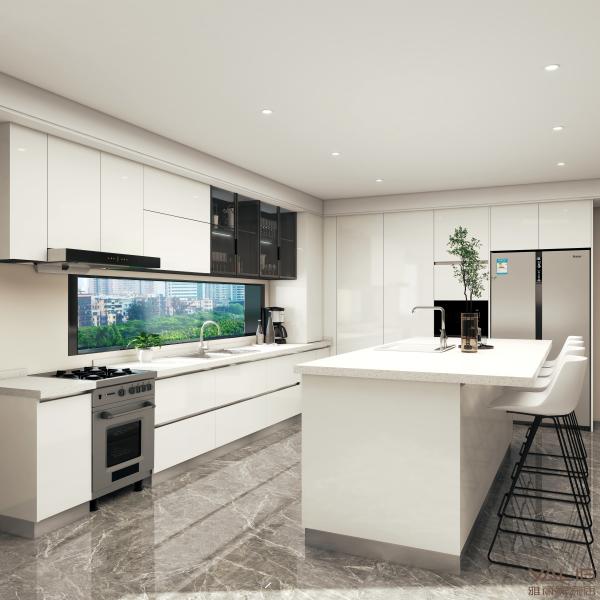 Quality Italian Style Melamine Kitchen Cabinet Modern Grey Kitchen Cabinets for sale